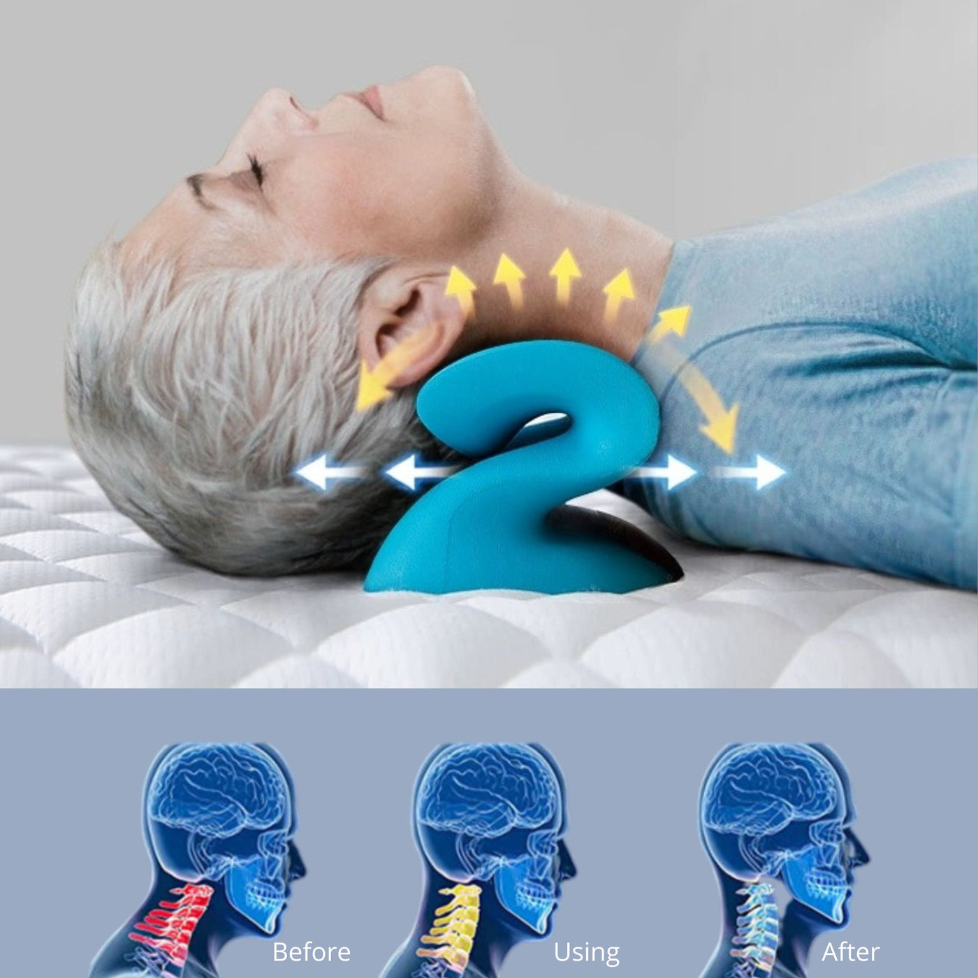 Neck Stretcher, Cervical Traction Pillow, Neck Posture Corrector, Neck ...